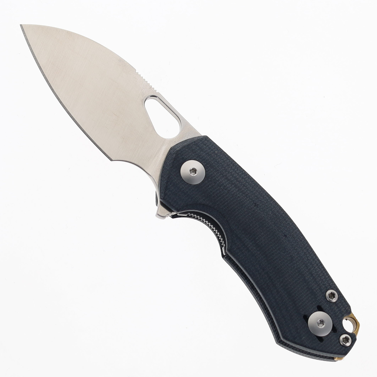 Giant Mouse RIV LL Folding Knife Black Micarta Handle Satin Magnacut Blade