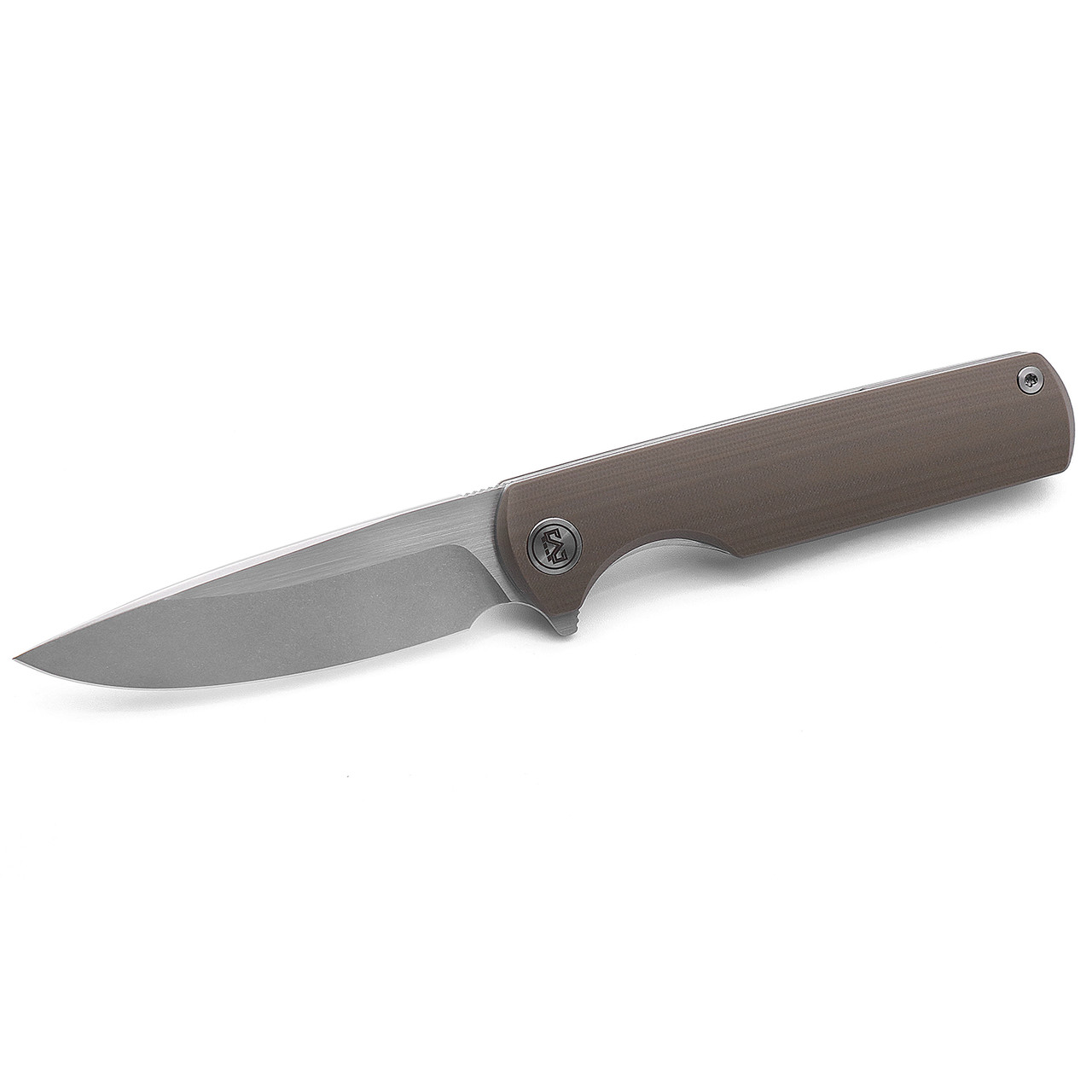 Miguron Perism Folding Knife Tan G10 Handle D2 Plain Black PVD Blade ...