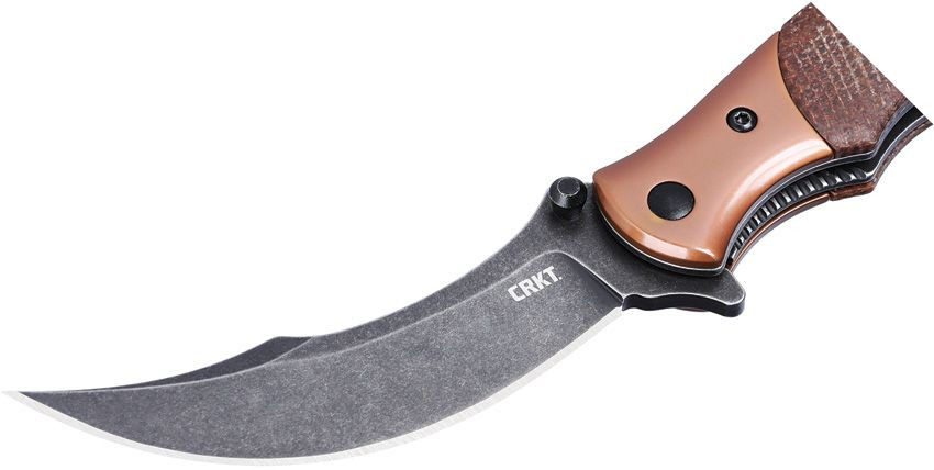 CRKT Ritual Compact Linerlock Folding Knife Brown Micarta Handle 12C27 7465