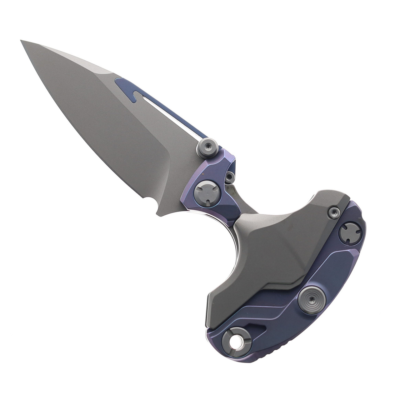 Rike Alkaid Forever Steel Folding knife Blue Titanium Handle M390 Plain ...