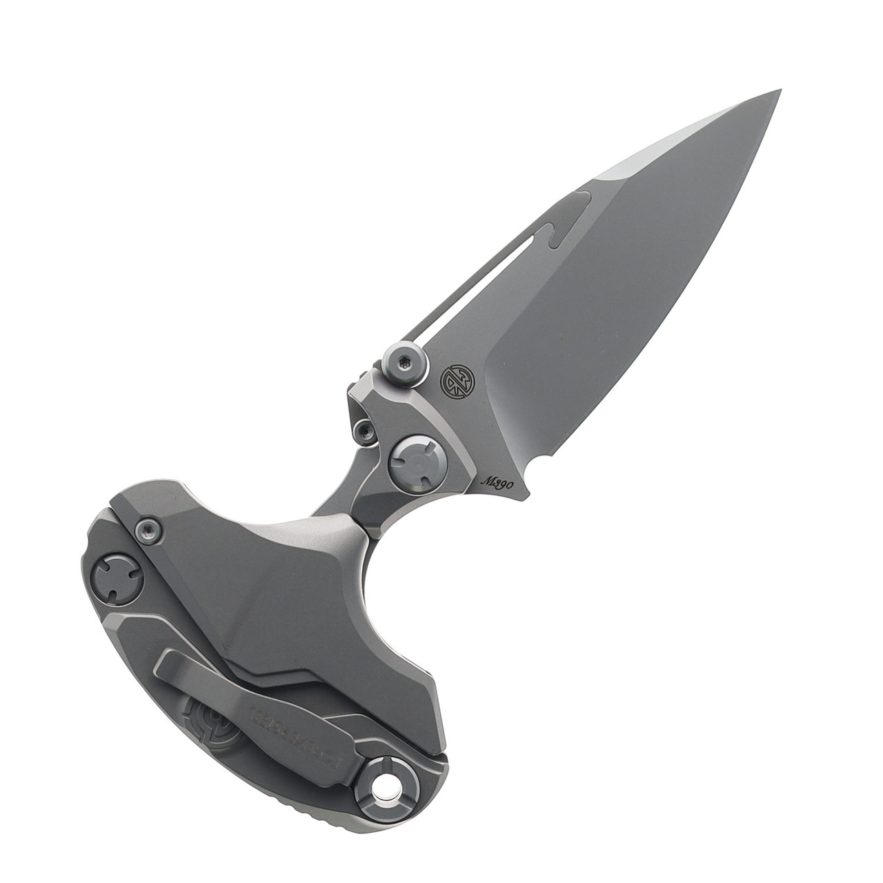 Rike Alkaid Forever Steel Folding Knife Gray Titanium Handle M390 Plain ...