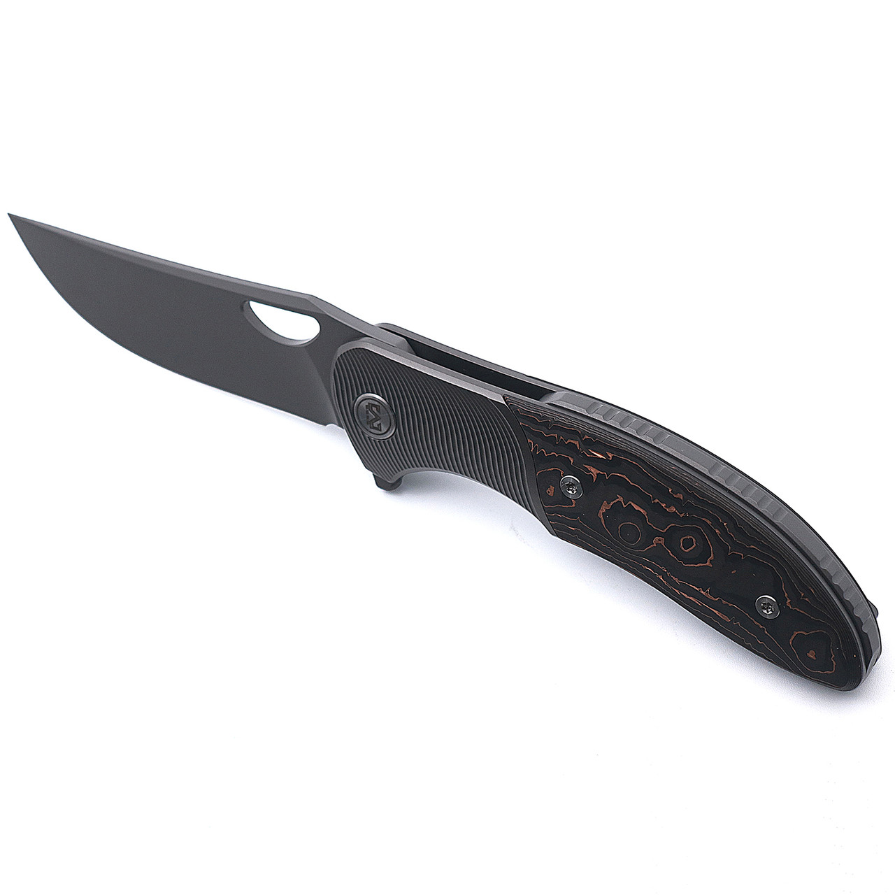 Miguron Dromos Folding Knife Broze/Carbon Fiber Handle M390 Plain Dark ...