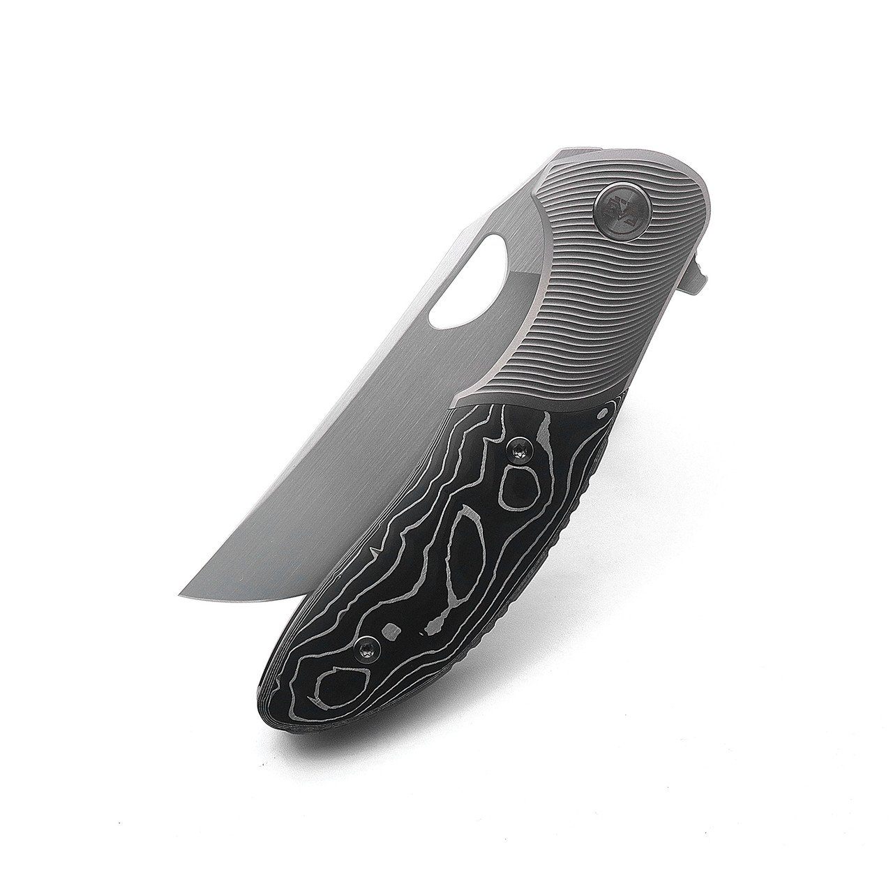 Miguron Dromos Folding Knife Titanium/Silver Carbon Fiber Handle M390 ...