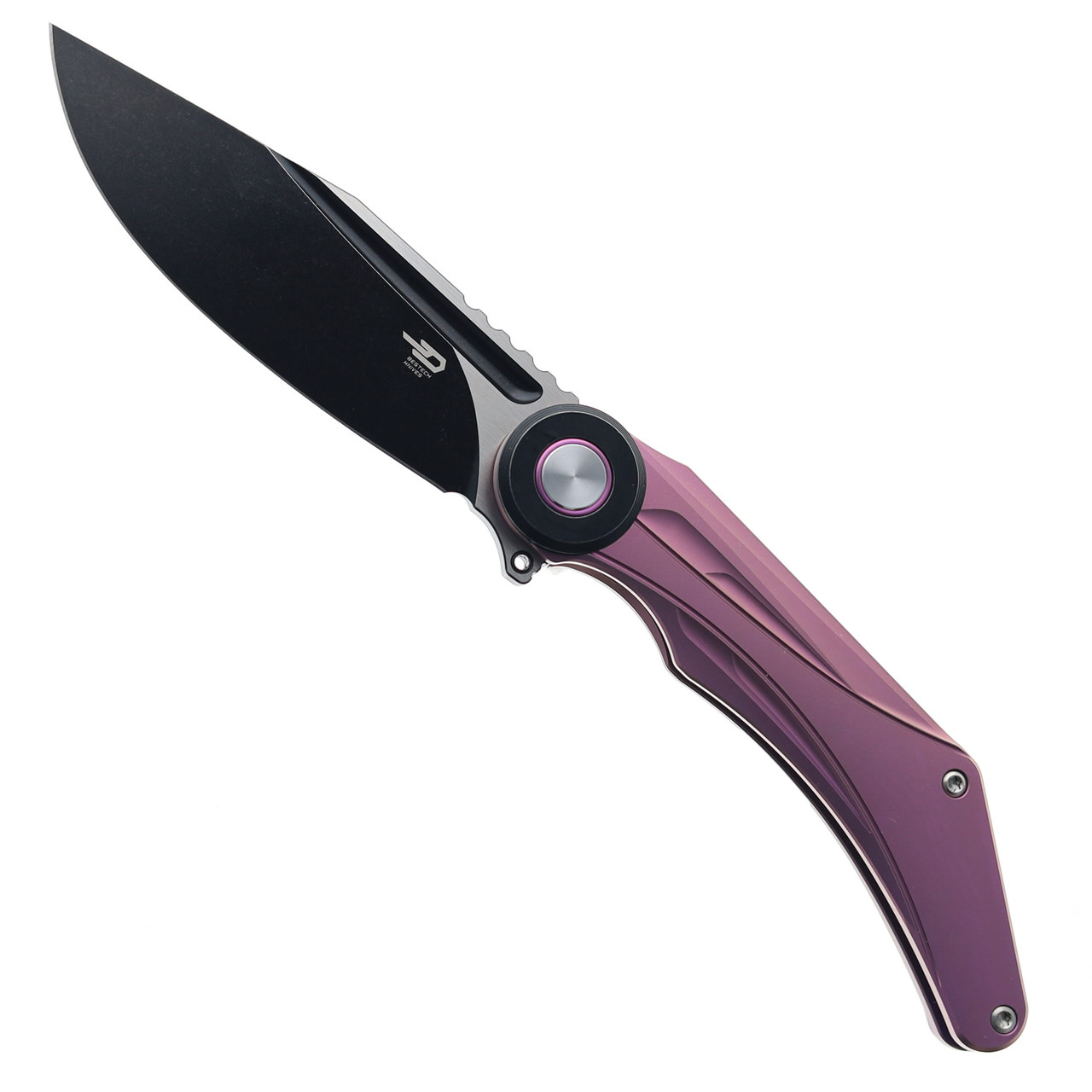Bestech Seraph Folding Knife Purple Titanium Handle M390 Plain Edge BT2403C