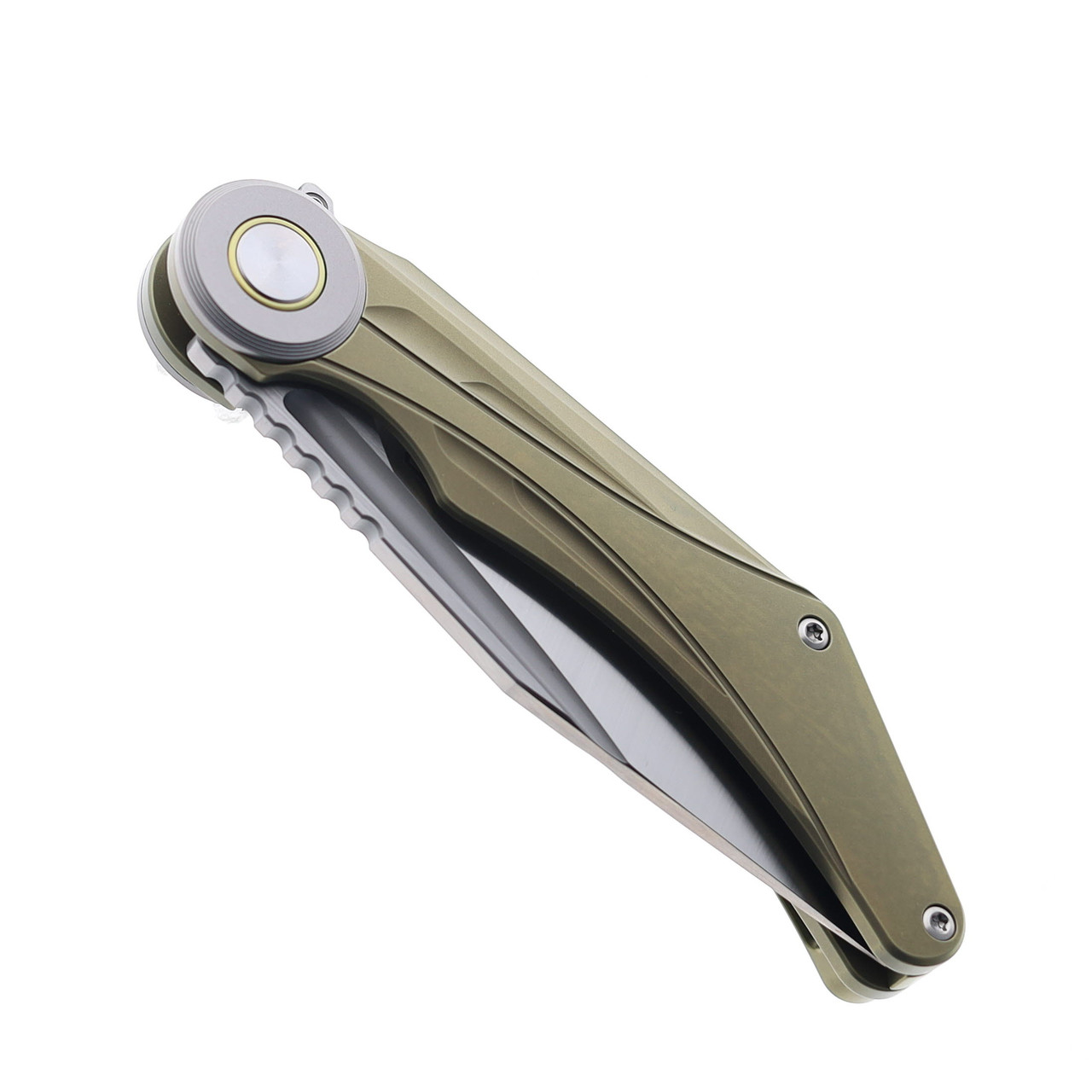 Bestech Seraph Folding Knife Bronze Titanium Handle M390 Plain Edge ...