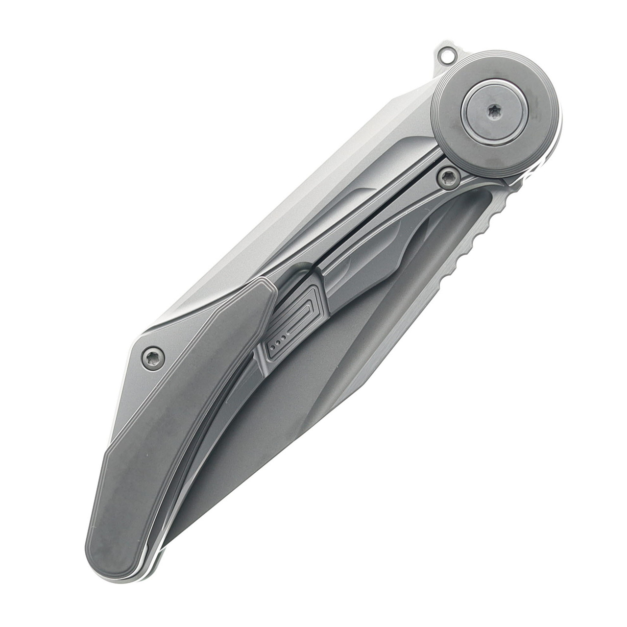 Bestech Seraph Folding Knife Grey Titanium Handle M390 Plain Edge Dark ...