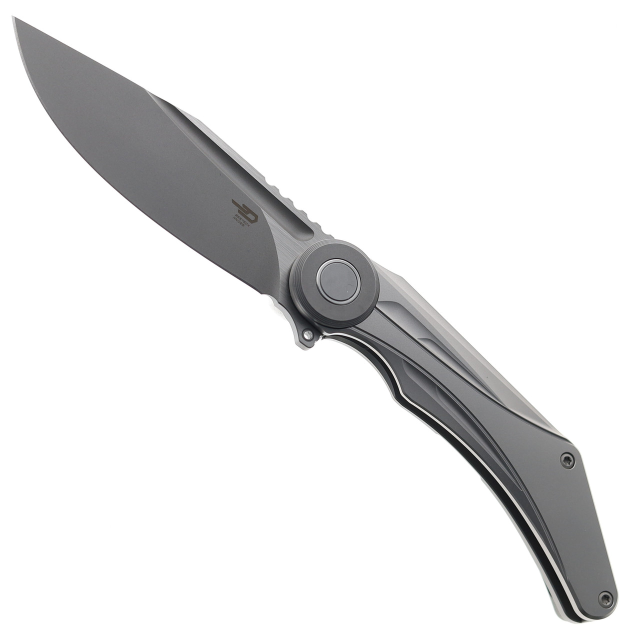 Bestech Seraph Folding Knife Grey Titanium Handle M390 Plain Edge Dark ...