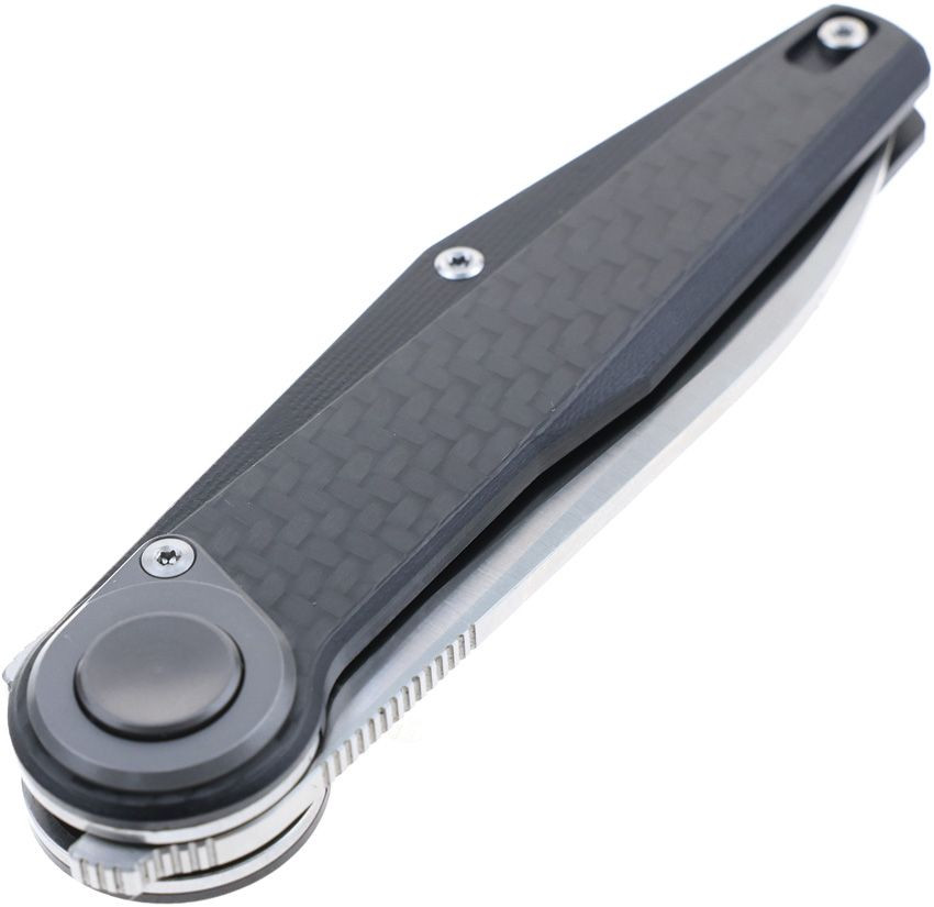 Defcon JK Series Button Lock Folding Knife Black Carbon Fiber Handle ...