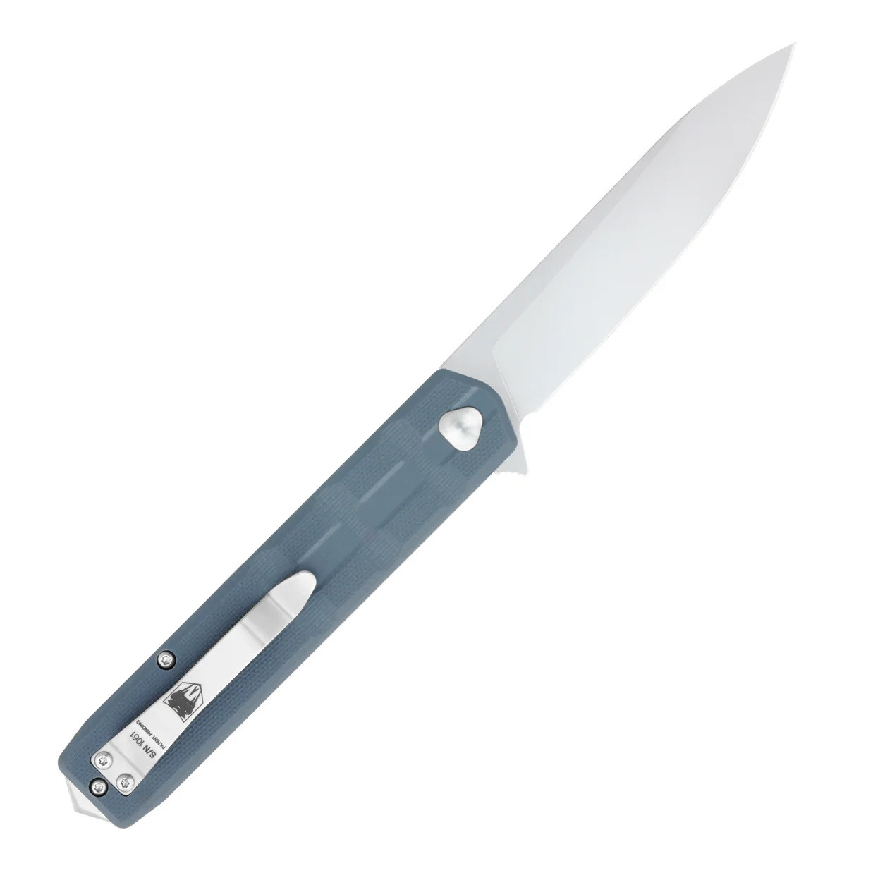 CobraTec Large Kuzio Folding Knife Blue/Grey G10 Handle D2 Plain Edge ...
