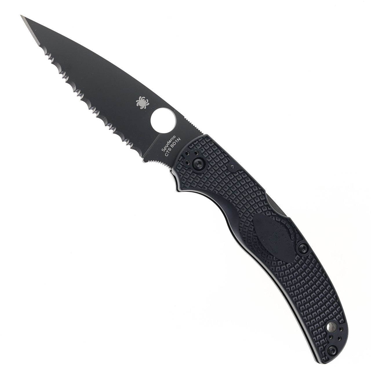 Spyderco Native Chief Folding Knife Black FRN Handle BD1N Serrated ...