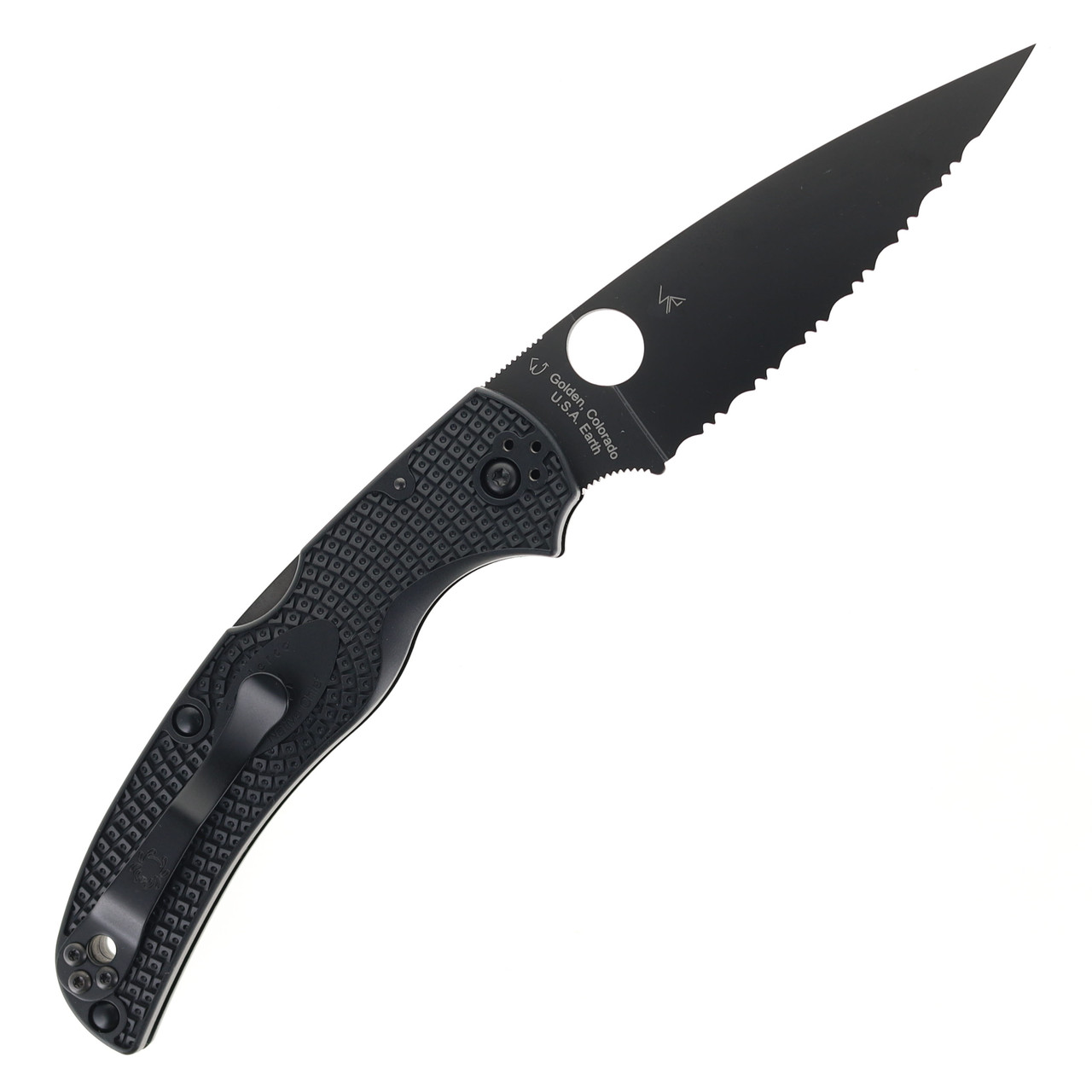 Spyderco Native Chief Folding Knife Black FRN Handle BD1N Serrated ...