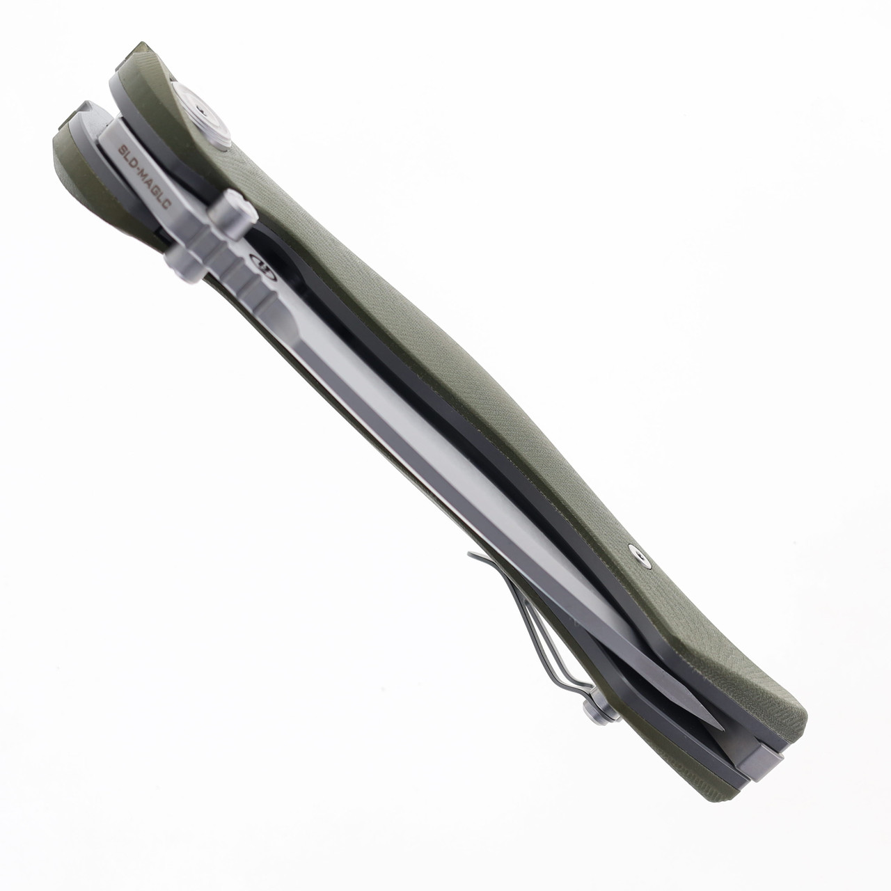 Maxace Vortex-S Folding Knife Green Micarta Handle SLD-magic Plain Edge M26B