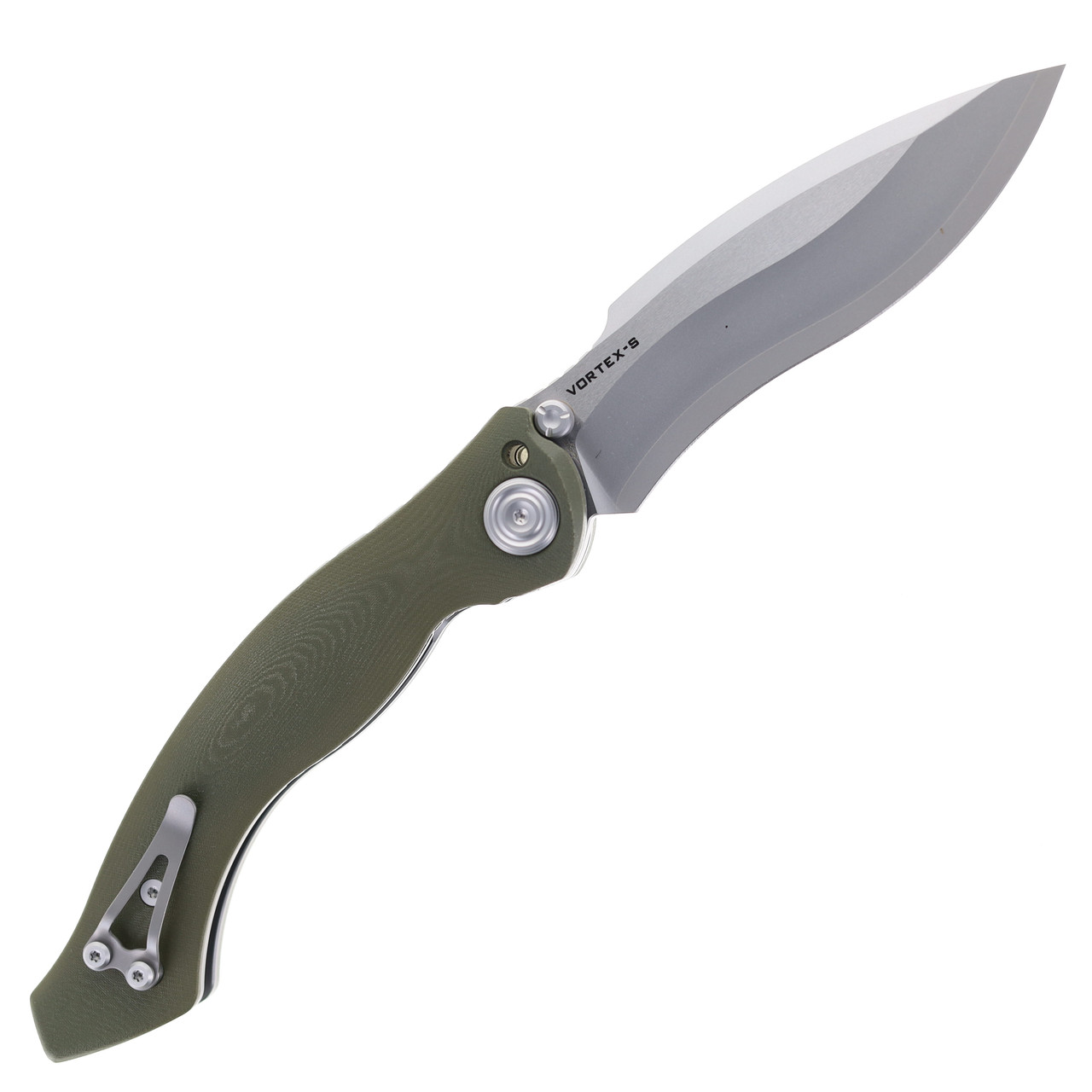 Maxace Vortex-S Folding Knife Green Micarta Handle SLD-magic Plain Edge ...