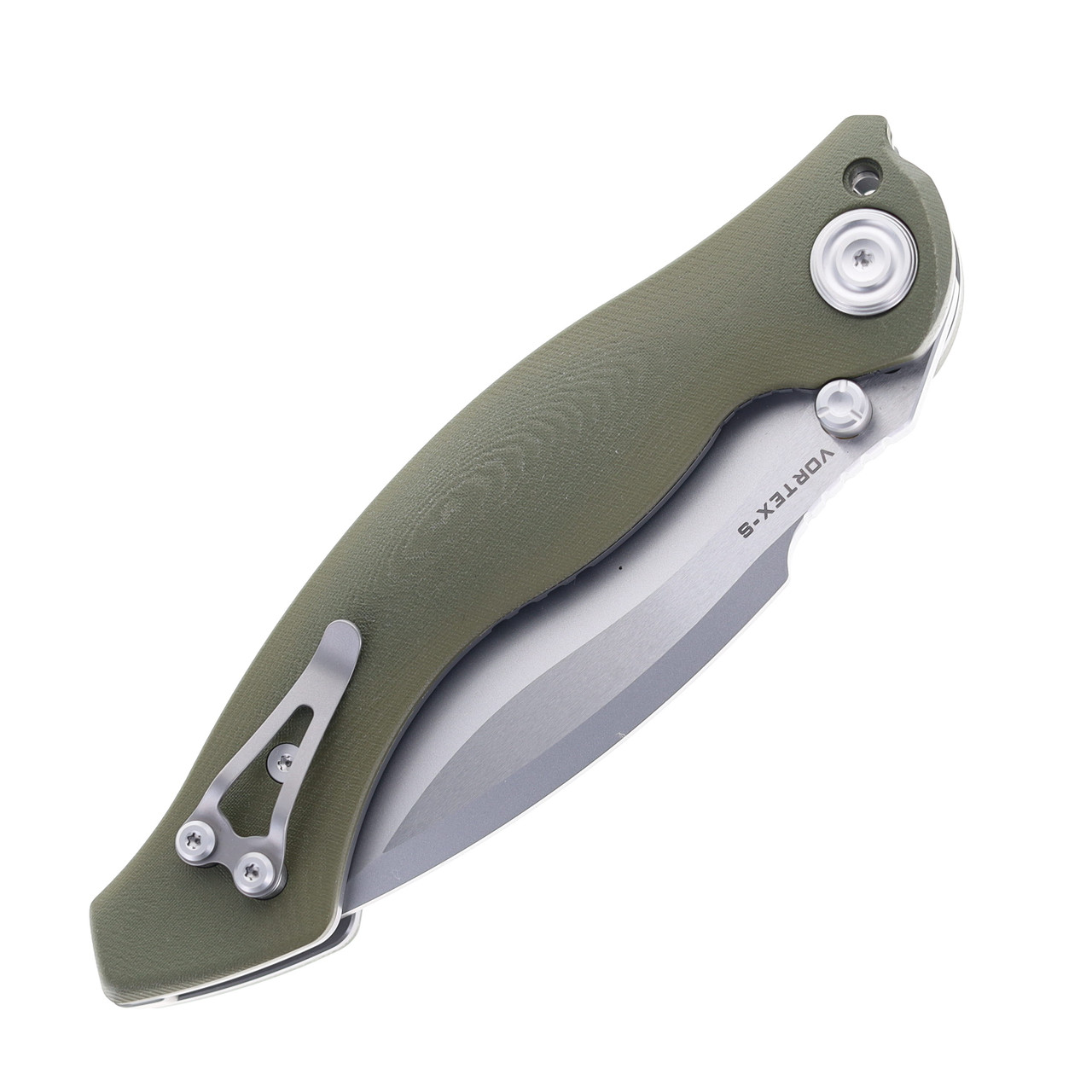 Maxace Vortex-S Folding Knife Green Micarta Handle SLD-magic Plain Edge M26B