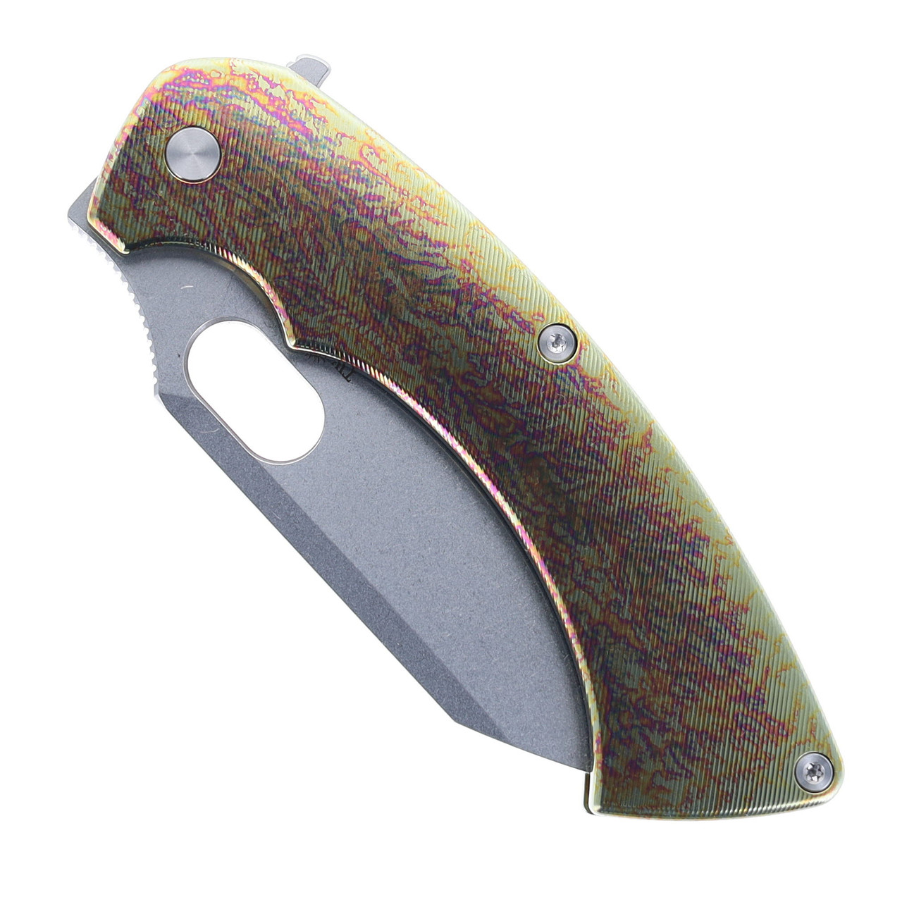 Two Sun Folding Knife Color Titanium Handle 14C28N Plain Edge TS459-Color