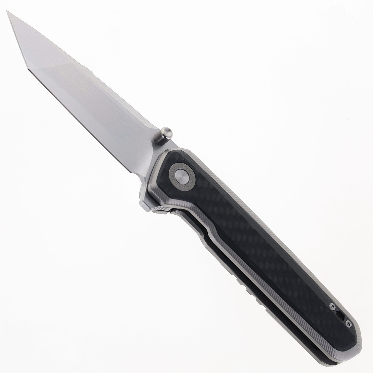 Two Sun Folding Knife Titanium/Carbon Fiber Handle 14C28N Plain Edge TS473