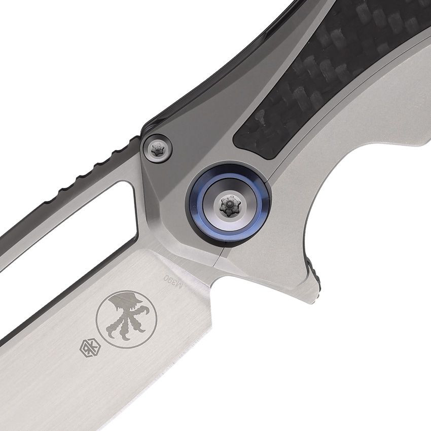 Microtech Matrix Folding Knife Gray Titanium/CF Handle Steel Blade ...