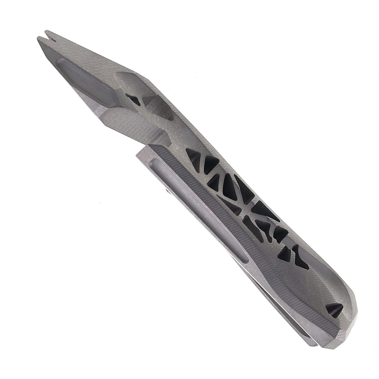 TwoSun Stonewashed Titanium Pry Bar Bottle Opener with Pocket Clip EDC ...