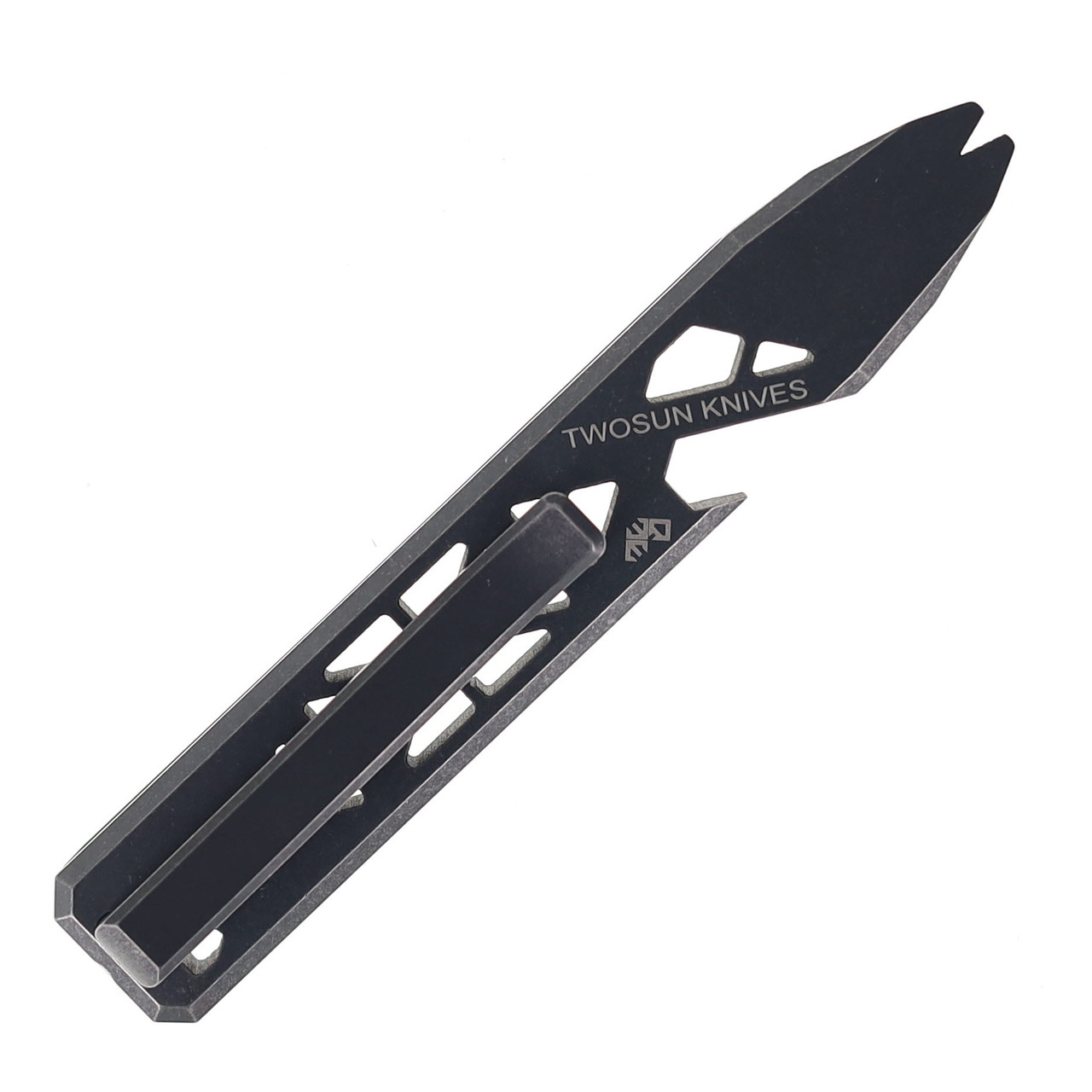 TwoSun Black Stonewashed Titanium Pry Bar Bottle Opener with Pocket ...