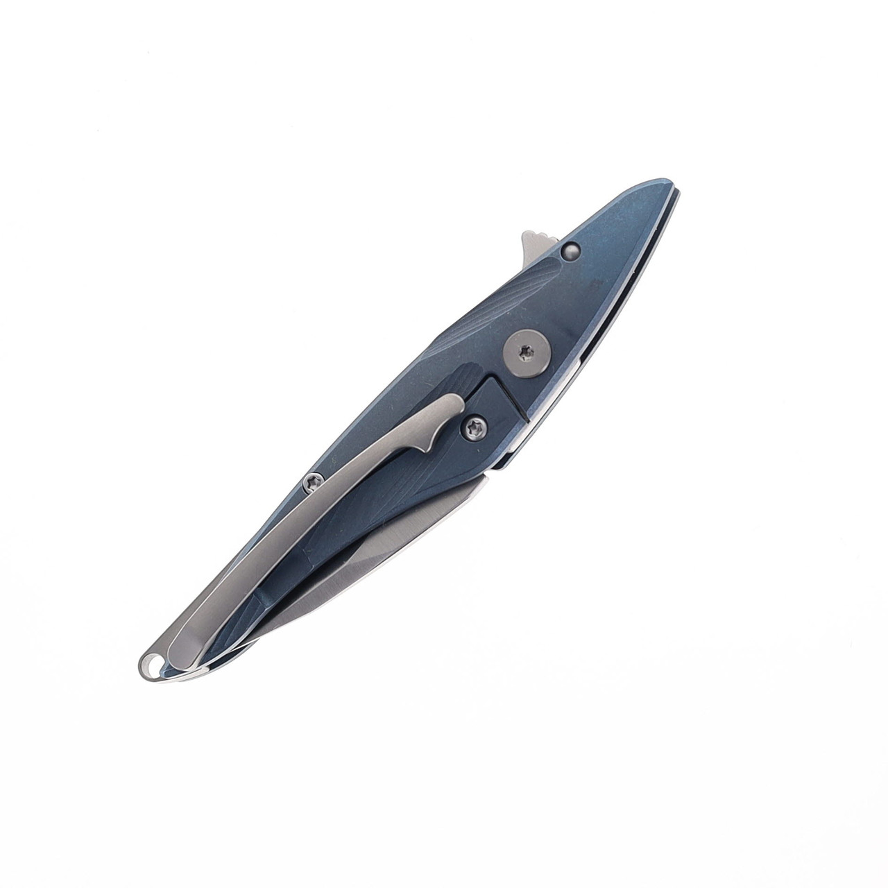 Petrified Fish E10-BS Hummingbird Folding Knife Blue Titanium Handle M390