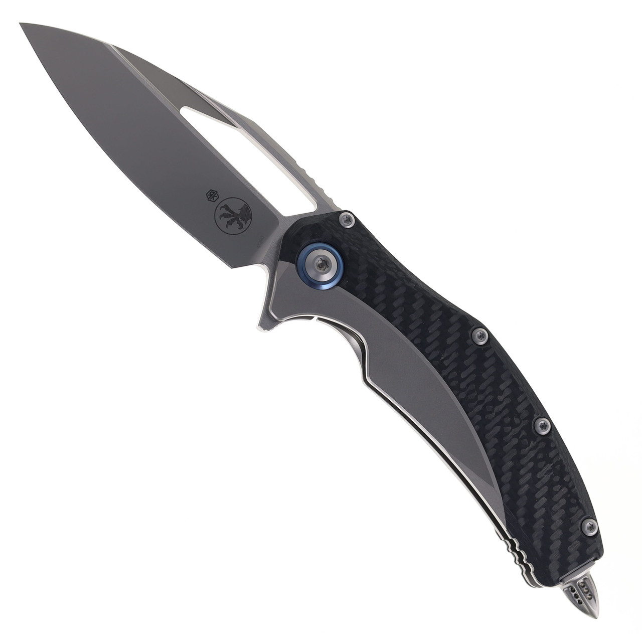 Microtech Matrix Folding Knife Bead Blast Titanium And Carbon Fiber Bead