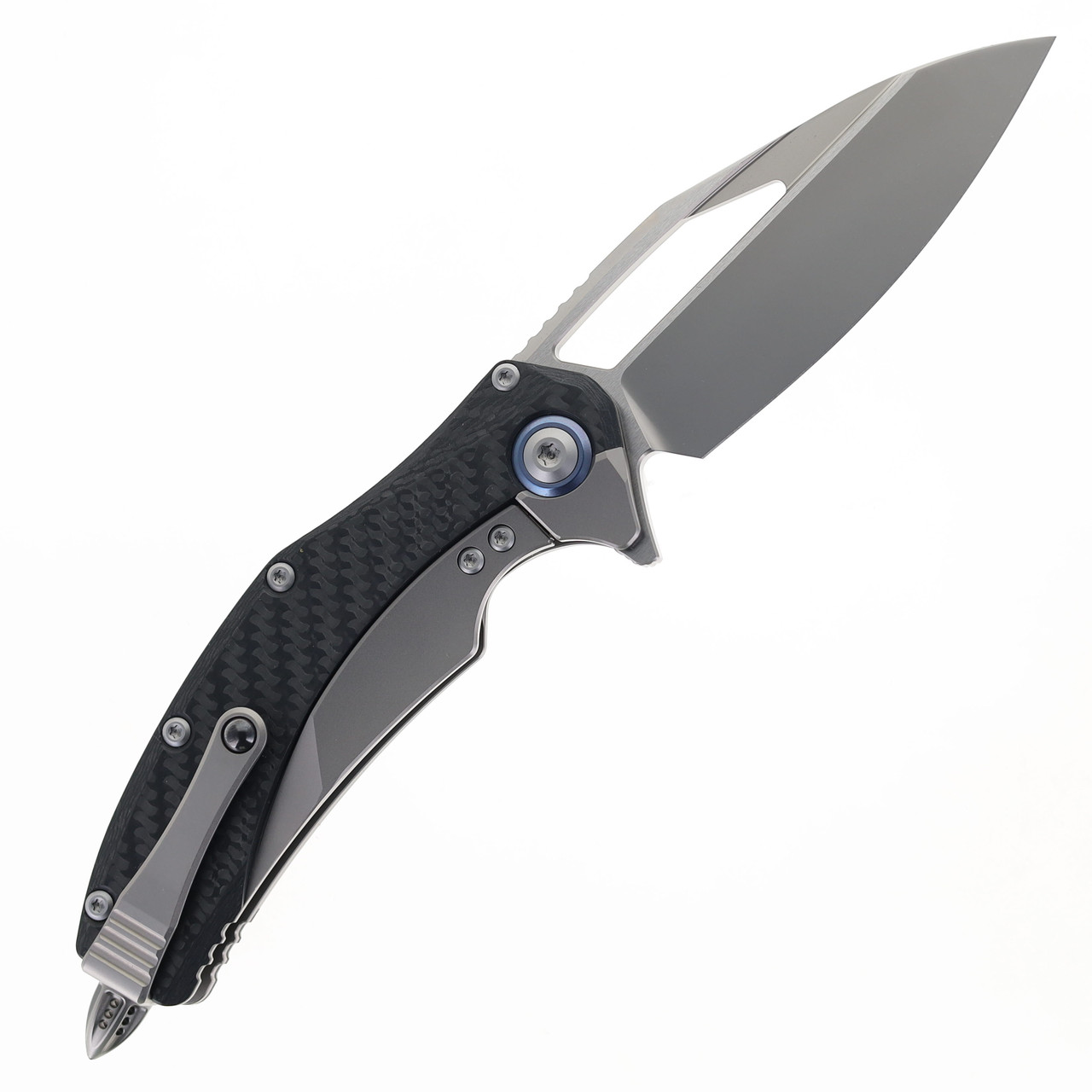 Microtech Matrix Folding Knife Bead Blast Titanium And Carbon Fiber Bead