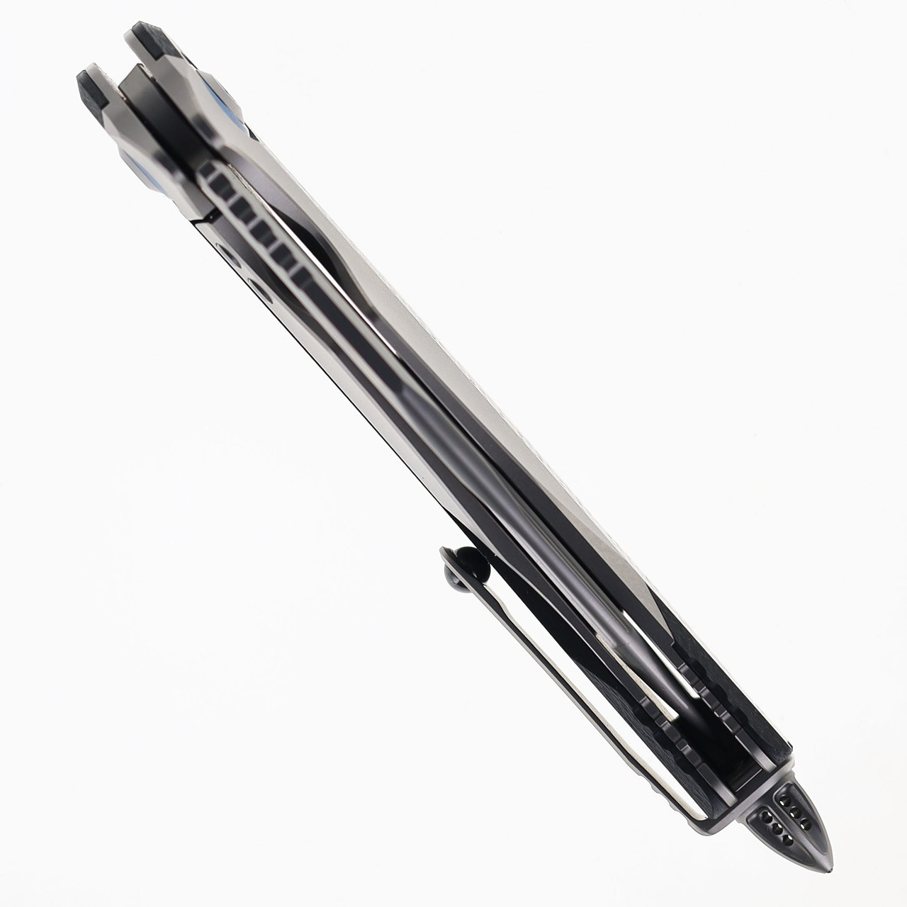 Microtech Matrix Folding Knife Bead Blast Titanium And Carbon Fiber Bead