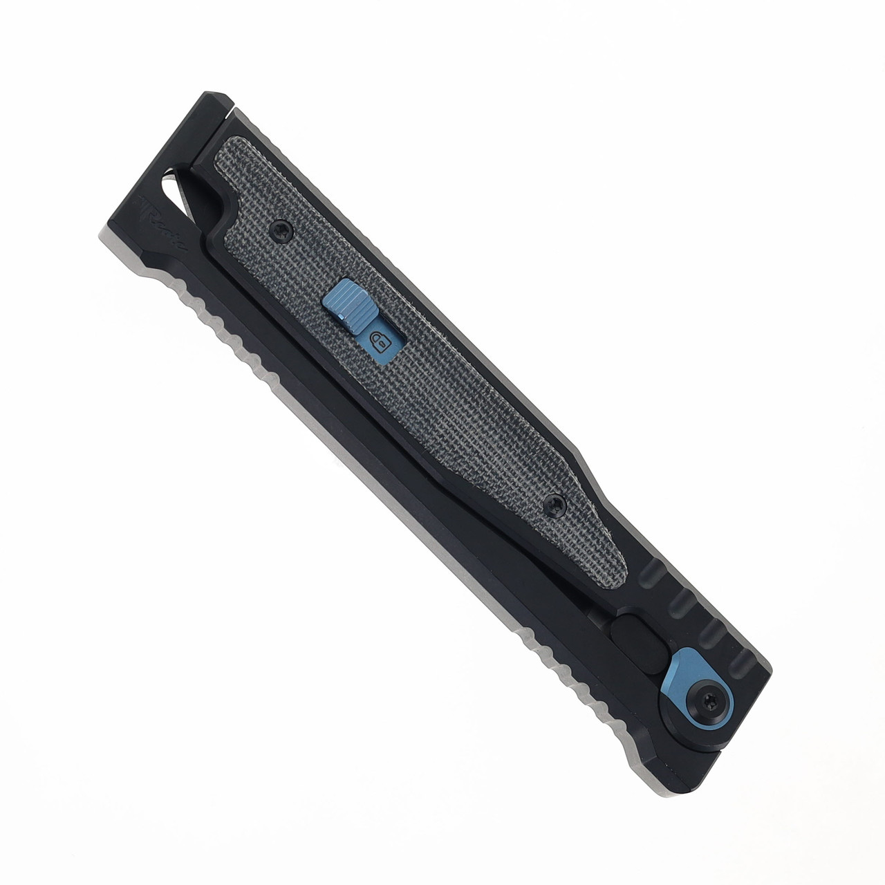 Reate EXO Pocket Knife Black Micarta Inlay Handle PVD/Satin Emax Double ...