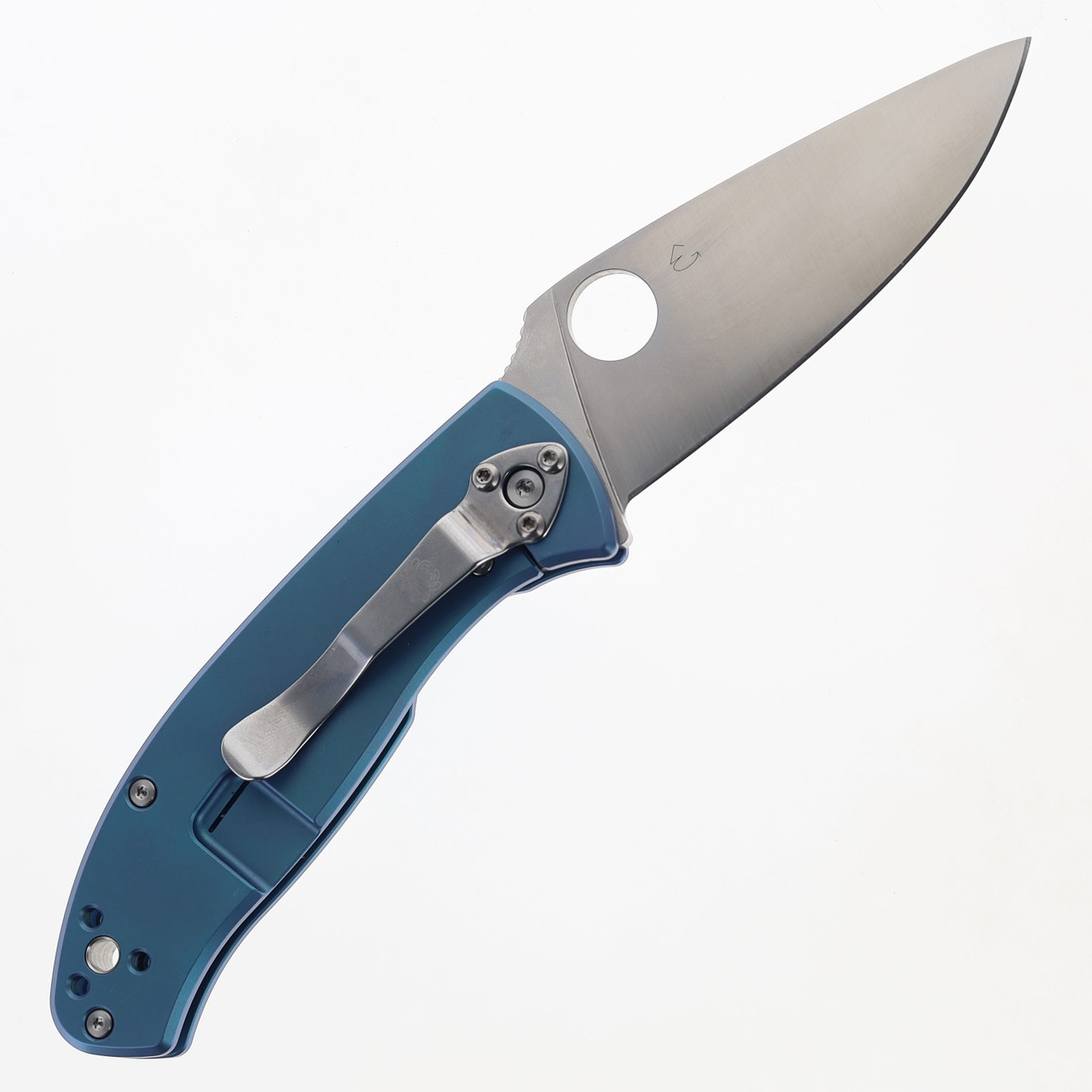 Spyderco Tenacious Folding Knife Blue Titanium Handle Satin Plain Edge ...
