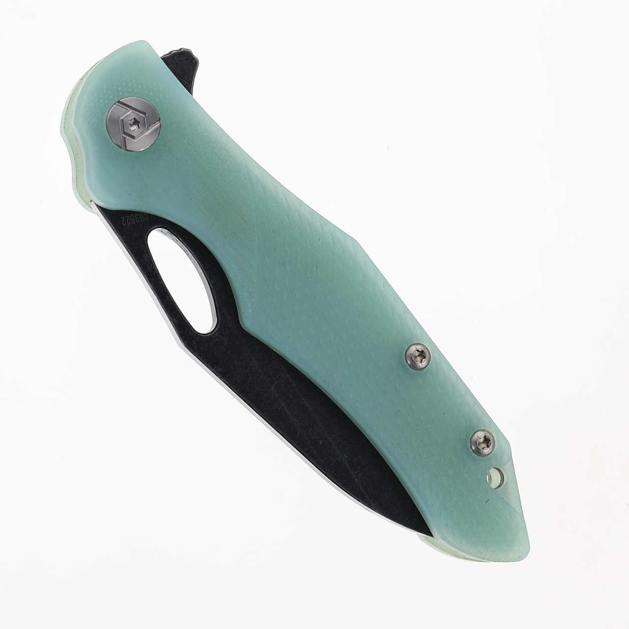 CH Folding Knife Jade Green G10 Handle D2 Plain Edge Black Stonewash ...