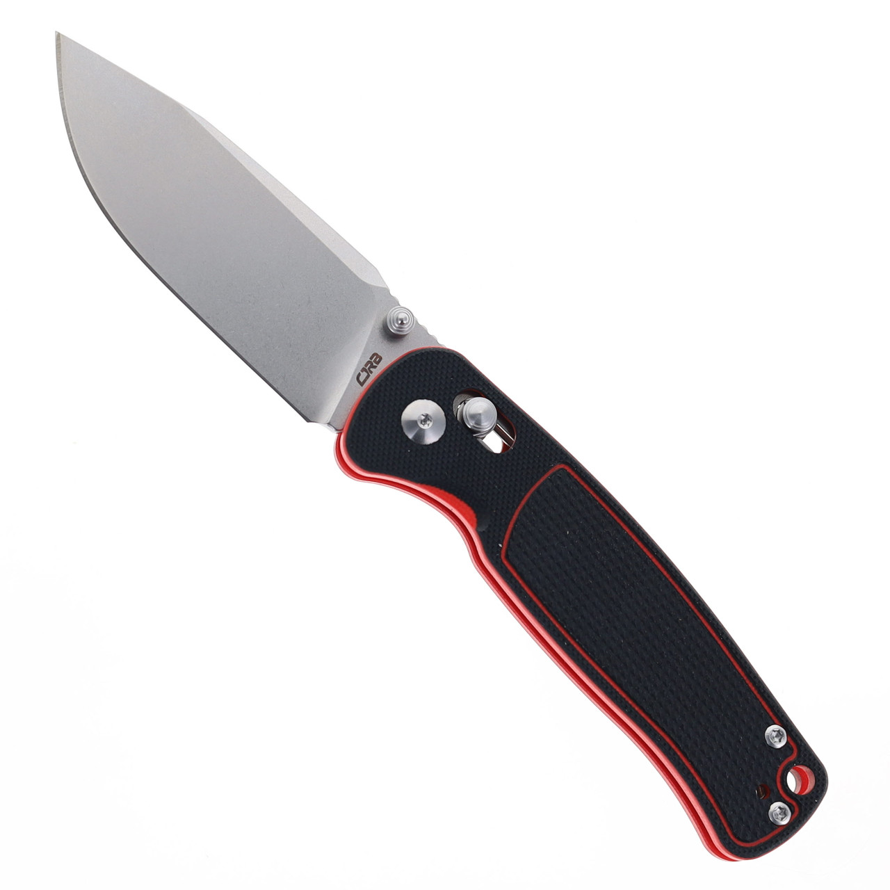 CJRB Shale Folding Knife Black/Red G10 Stonewashed AR-RMP9 Blade J1943-BRE