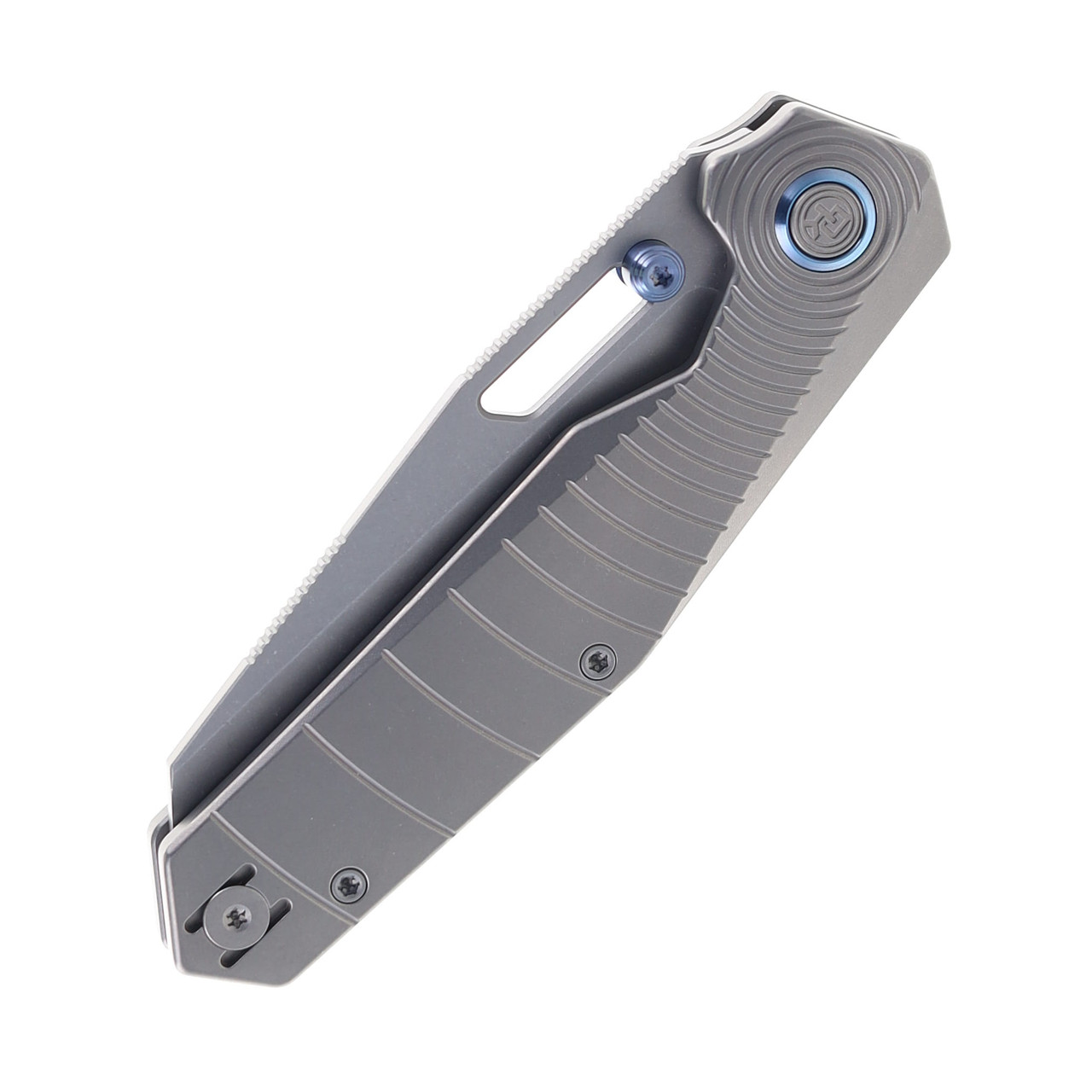 Divo Knives Tall Boy Folding Knife Titanium Handle S90V Stonewashed Blade