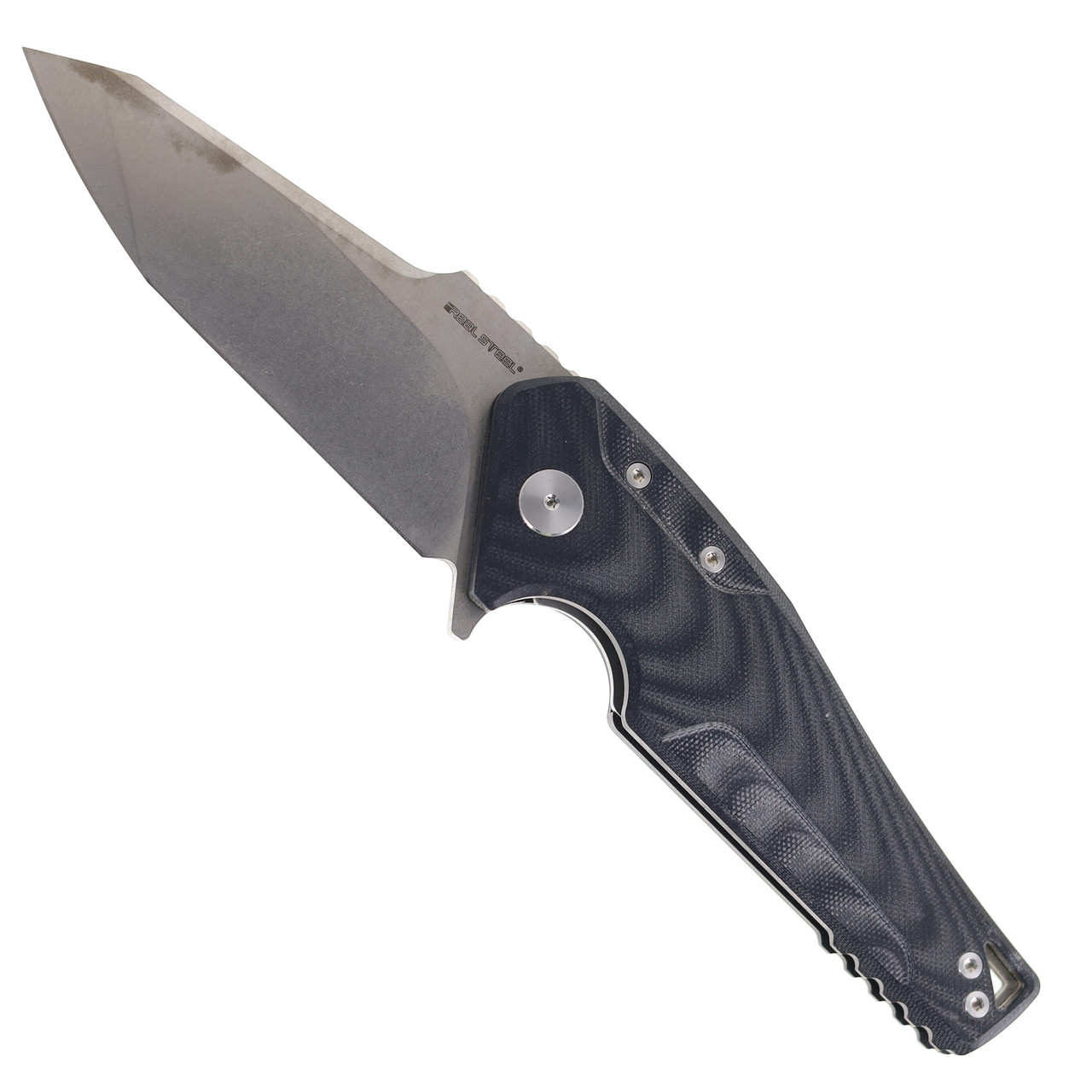 Real Steel Echo Folding Knife Black G10 Handle D2 Modified Tanto Plain ...