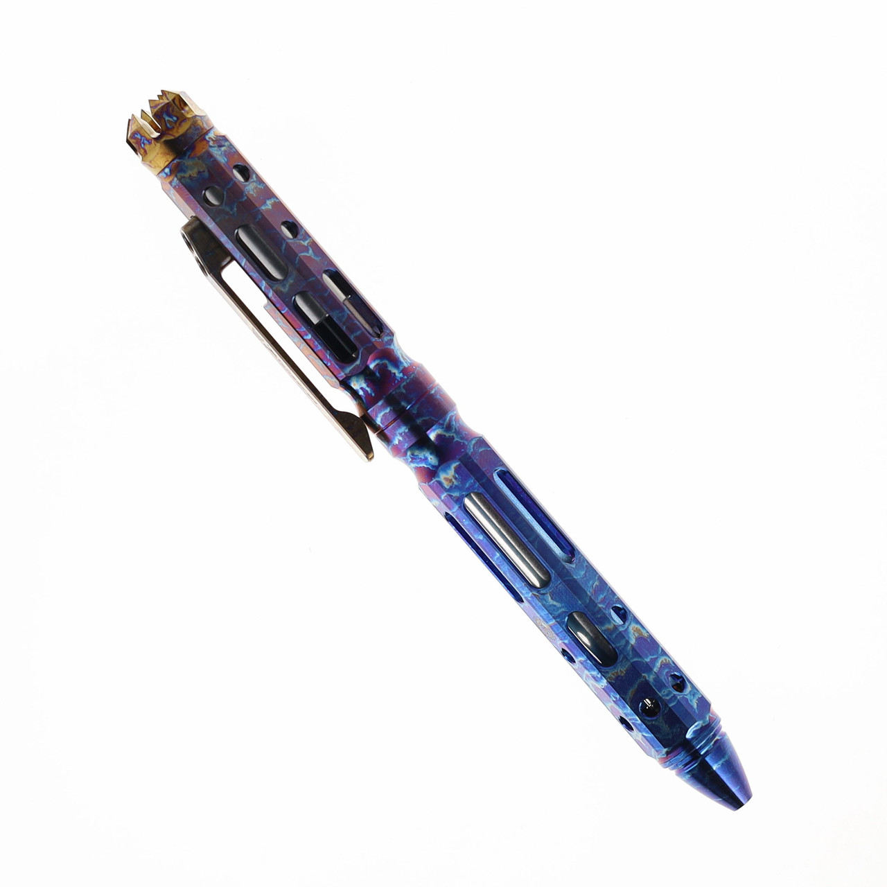TwoSun Push Button Pen Checkered/Blue Titanium Alloy Body Black Ink ...