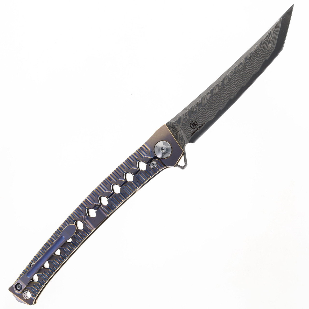 Defcon JK Series Folding Knife Damascus/Bronze Titanium Handle ...
