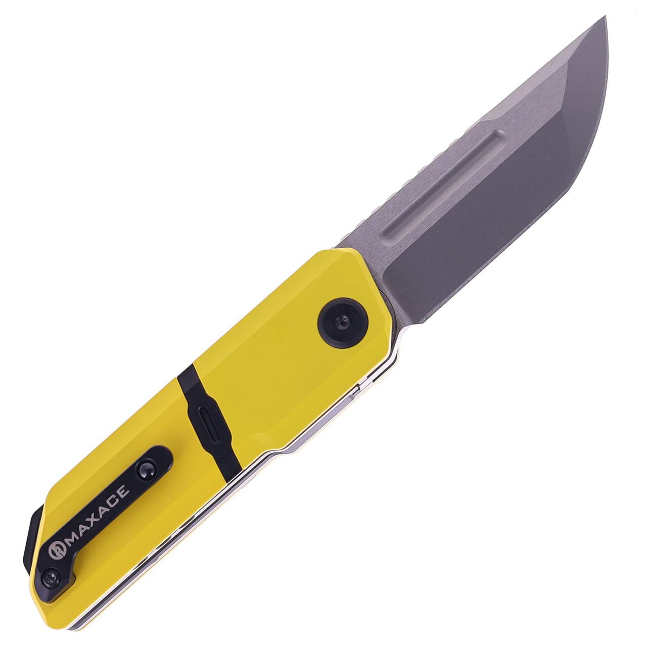 Maxace Capsule Pocket Knife Cerakote Yellow/Black Titanium Handle ...