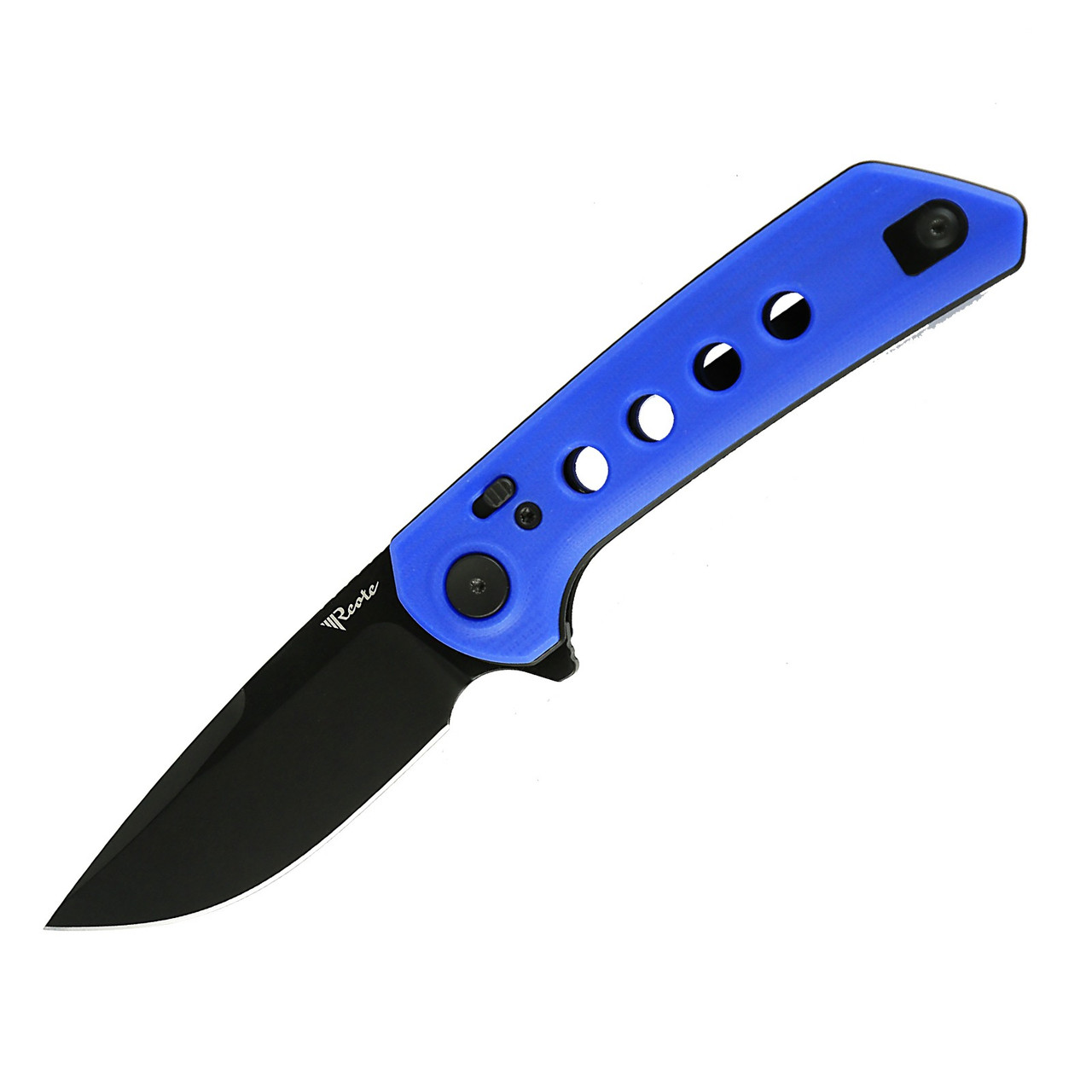 Reate PL-XF Folding Knife Blue G10 Handle Nitro-V Plain Black Blade