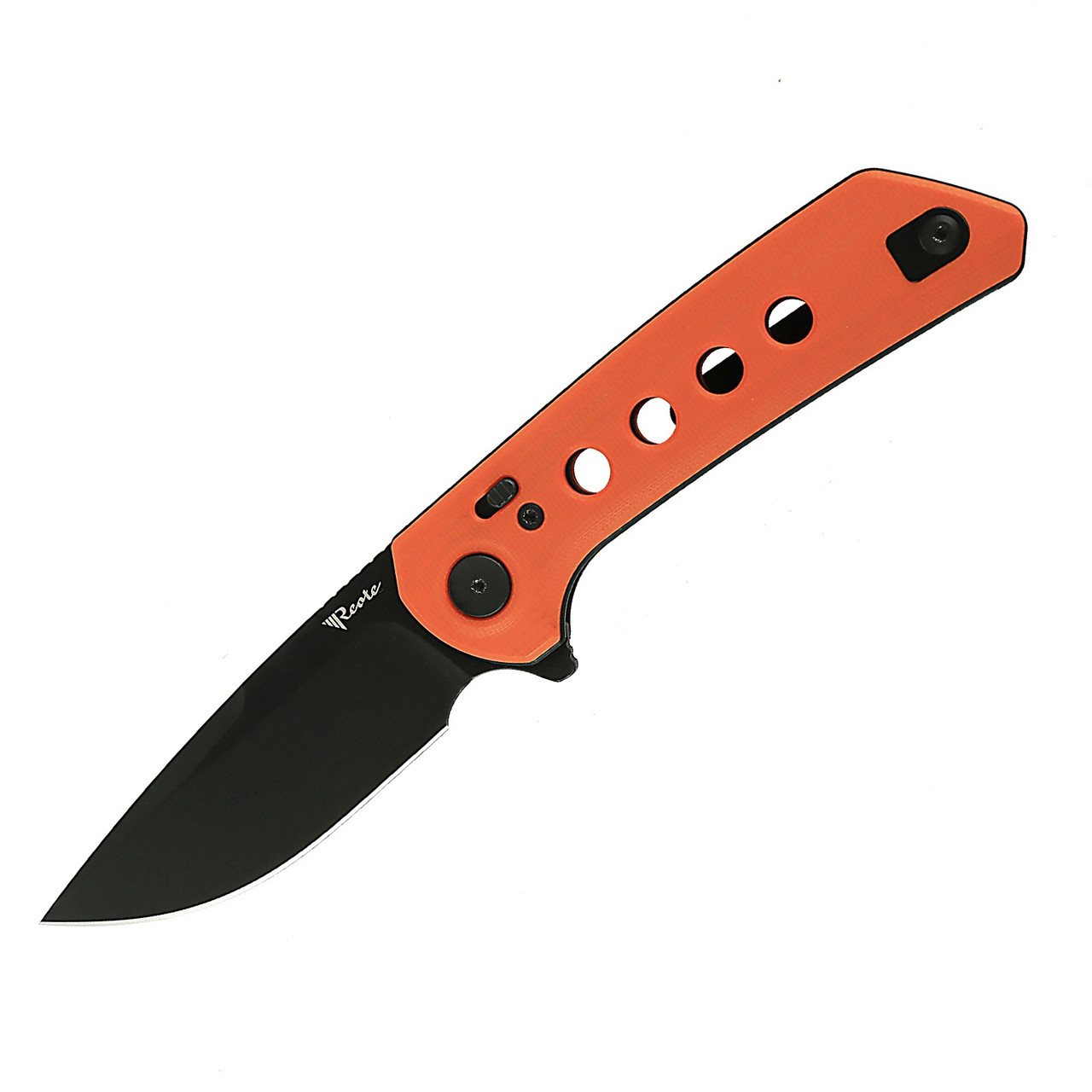 Reate PL-XF Folding Knife Orange G10 Handle Nitro-V Plain Black Blade