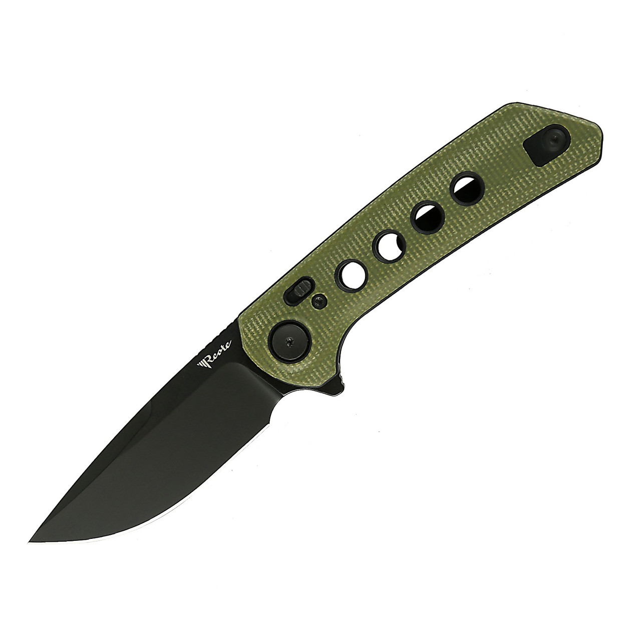 Reate PL-XF Green Micarta Handle Black Blade Folding Knife - White ...