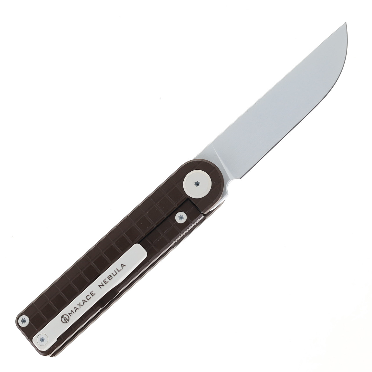 Maxace Nebula Folding Knife Titanium/Cerakote Handle Magnacut Plain ...
