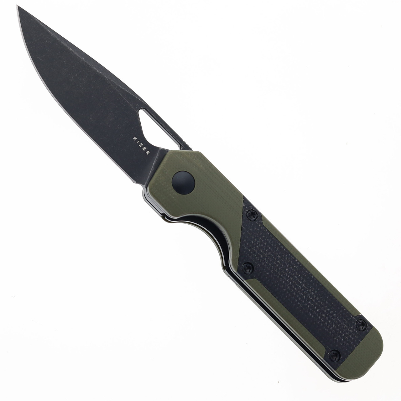 Kizer Mini Militaw Folding Knife Black G10/Micarta Handle Nitro-V Plain ...