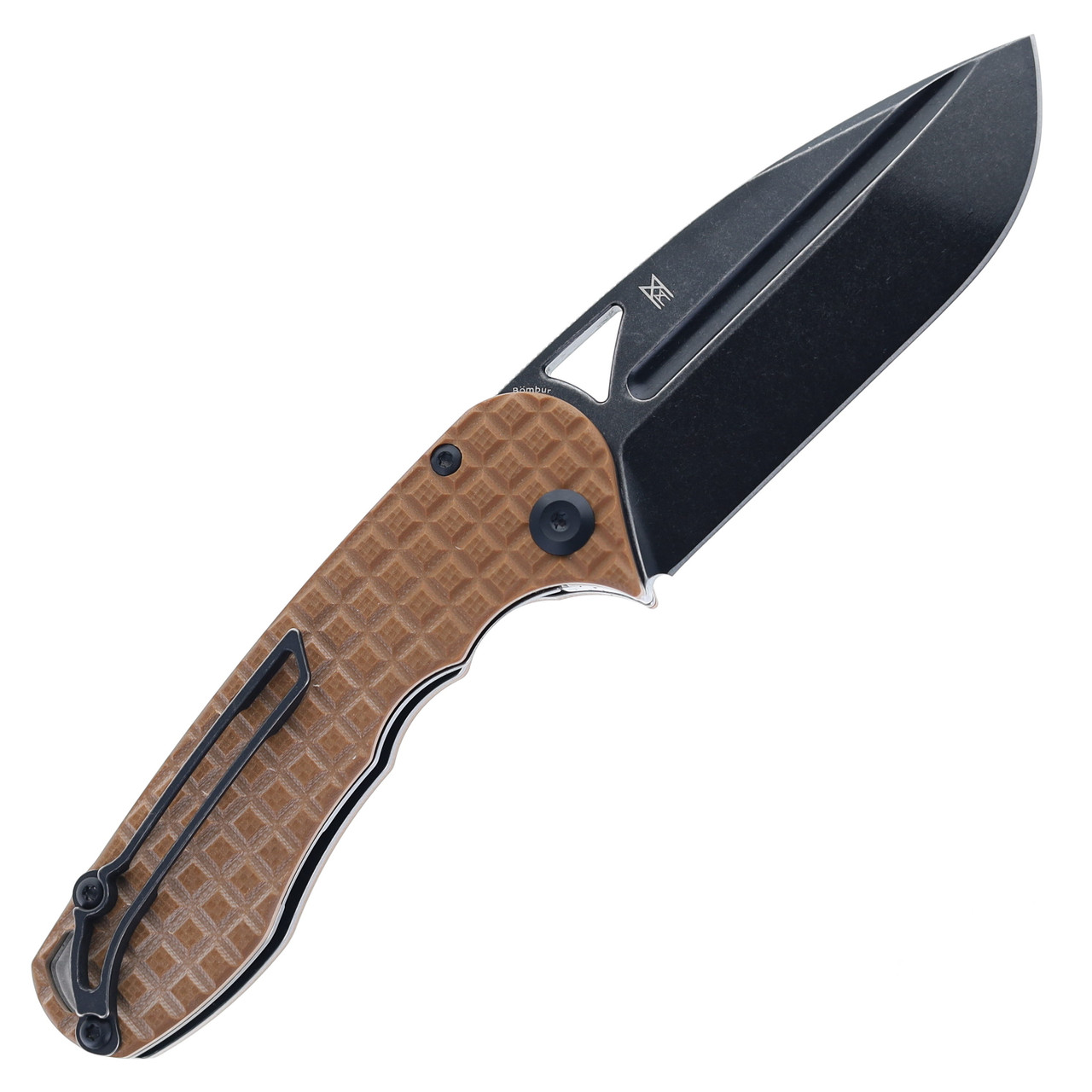 Tenable Bombur Folding Knife Brown Frag Pattern G10 Handle D2 Plain ...