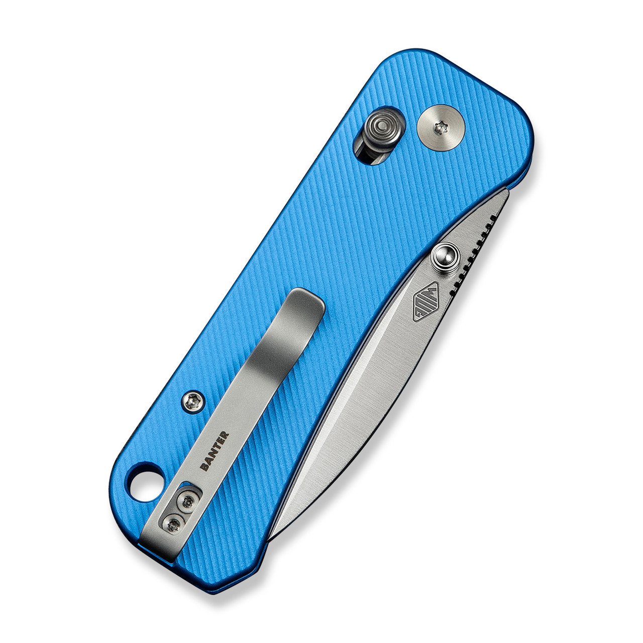 (Pre-Order Ships 10/21) WE Banter 2 Folding Knife Blue Aluminum Handle ...