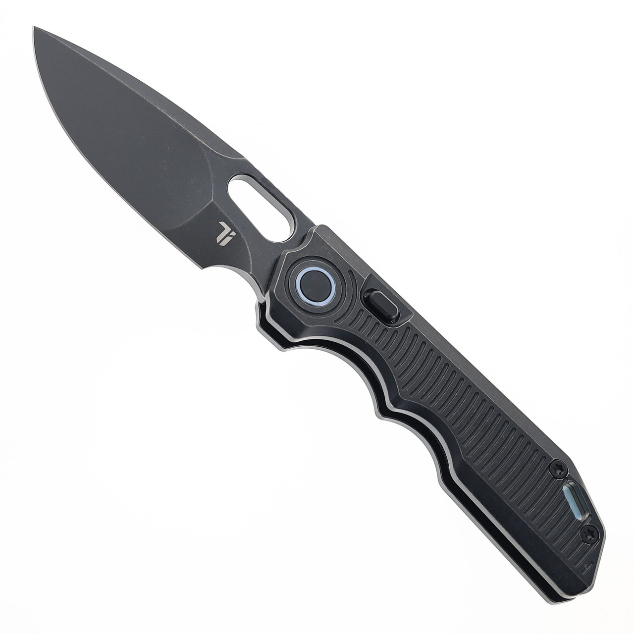 Ticonic Knives Ticonic1 Folding Knife Black Textured Titanium Handle ...