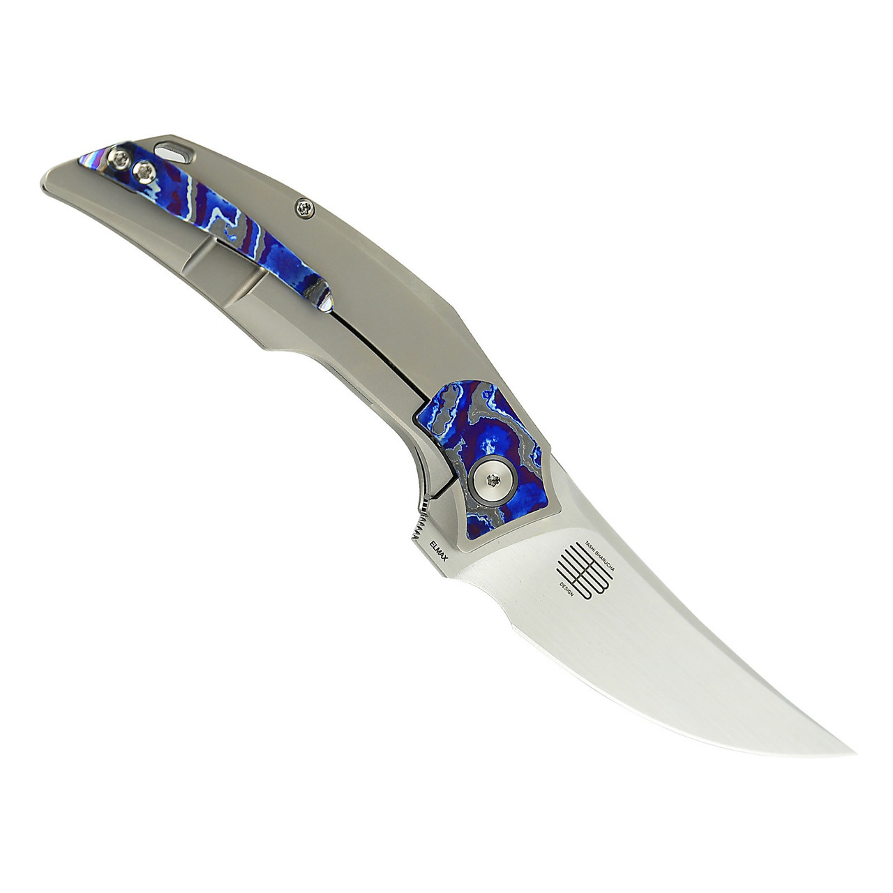 Reate Velocity Folding Knife Grayzircuti Inlay Handle Elmax Plain Edge