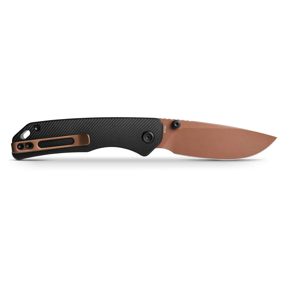 Vosteed Marten Folding Knife Black Aluminum Handle 154CM Plain Edge ...