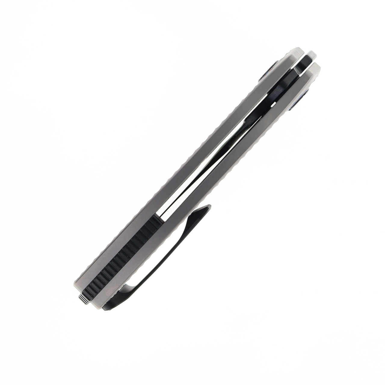 Kunwu K706c T4 Compadre Reverse Tux Folding Knife Grey Titanium Handle