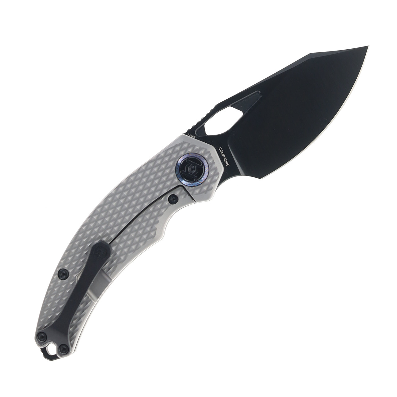 Kunwu K706c T4 Compadre Reverse Tux Folding Knife Grey Titanium Handle