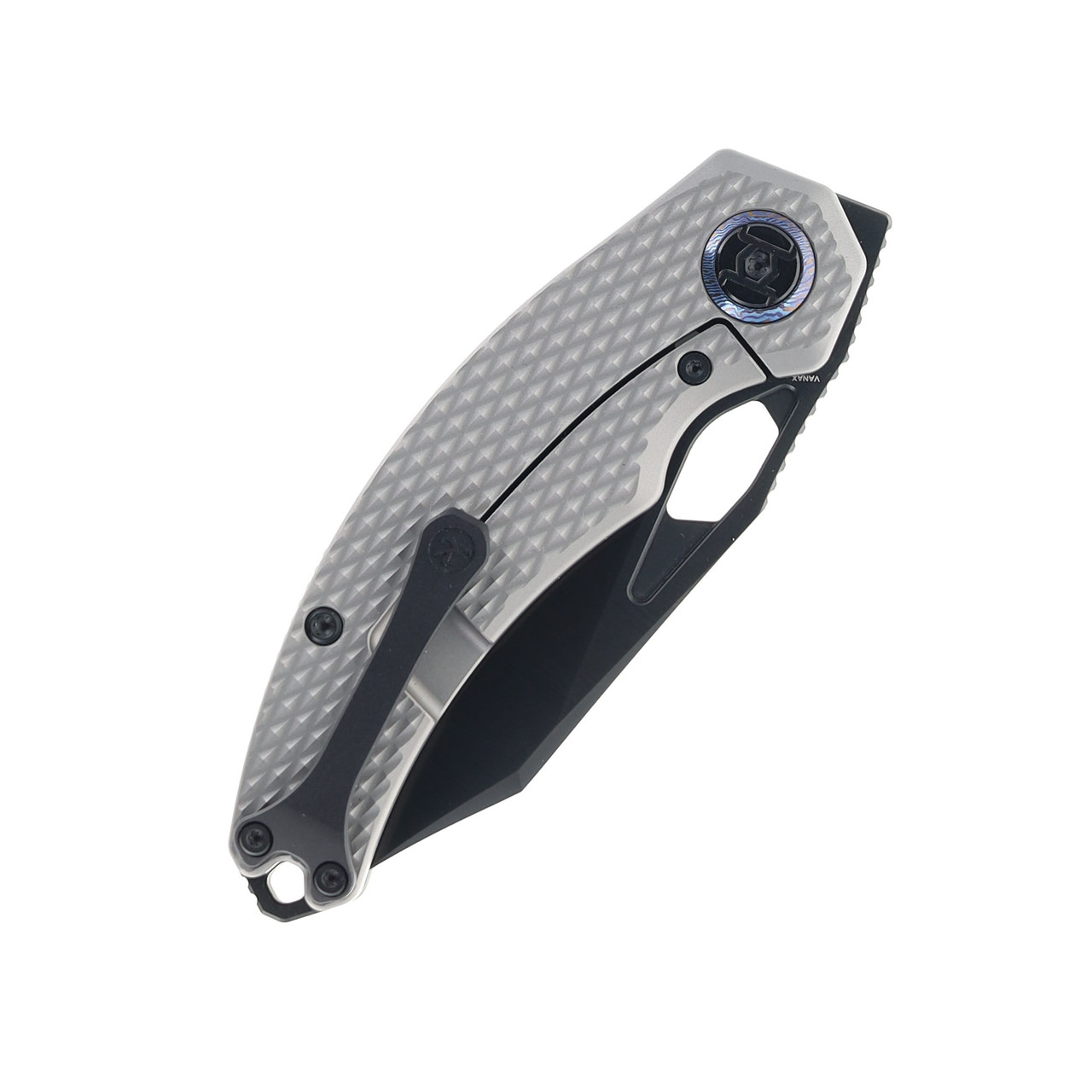 Kunwu K706c T4 Compadre Reverse Tux Folding Knife Grey Titanium Handle