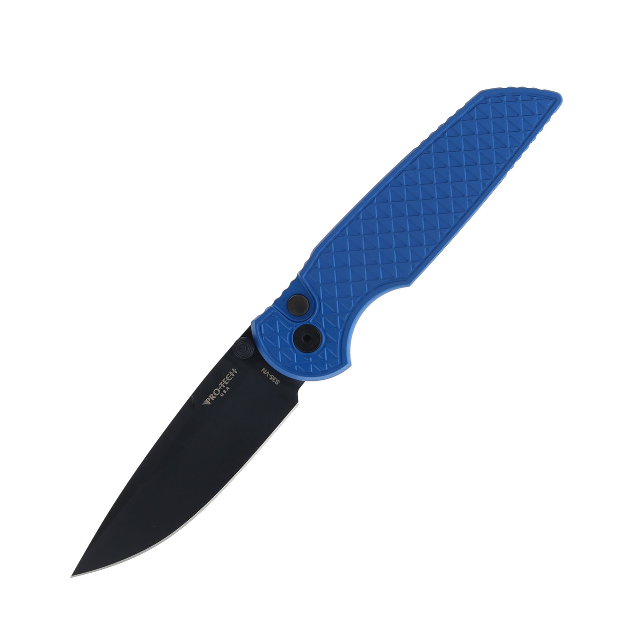 Protech Integrity Folding Knife Blue Aluminum Handle S35VN Spear Point ...